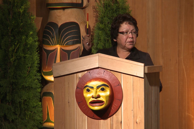 FNHA Featured Photos - Chief-Charlene-Belleau-Commitment-Stick